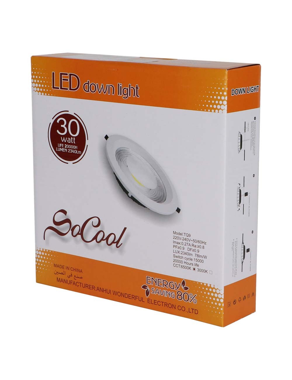 LED ROUND BULB WHITE 30W
