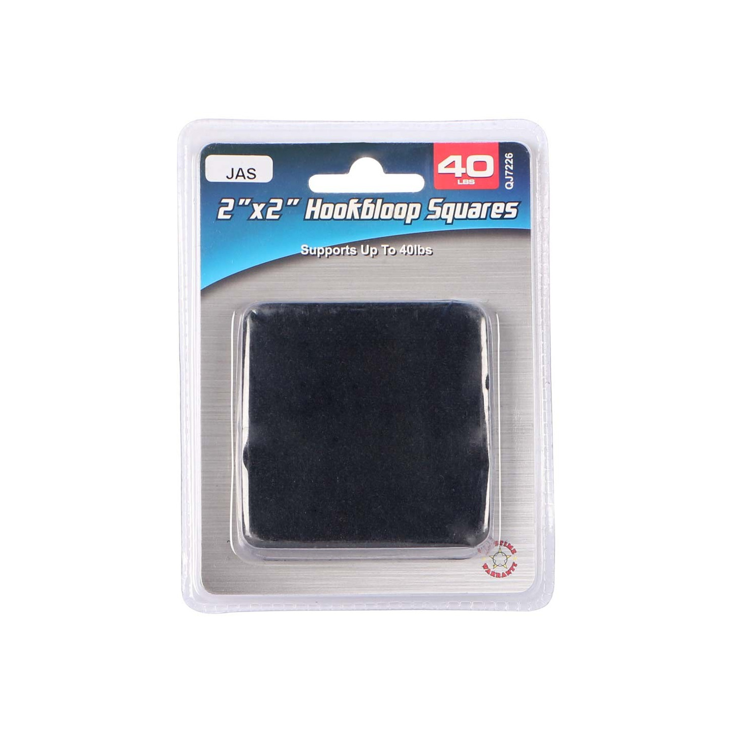QJ7226 HOOK & LOOP SQUARE 3" x 3" 2 PCS/SET