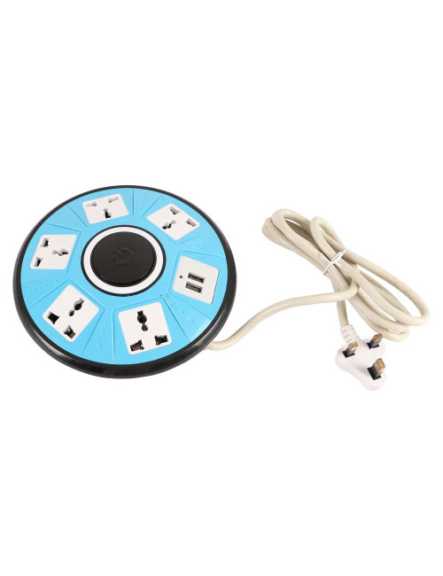 5 WAY EXTENSION SOCKET BOARD COLORFUL + 2 USB