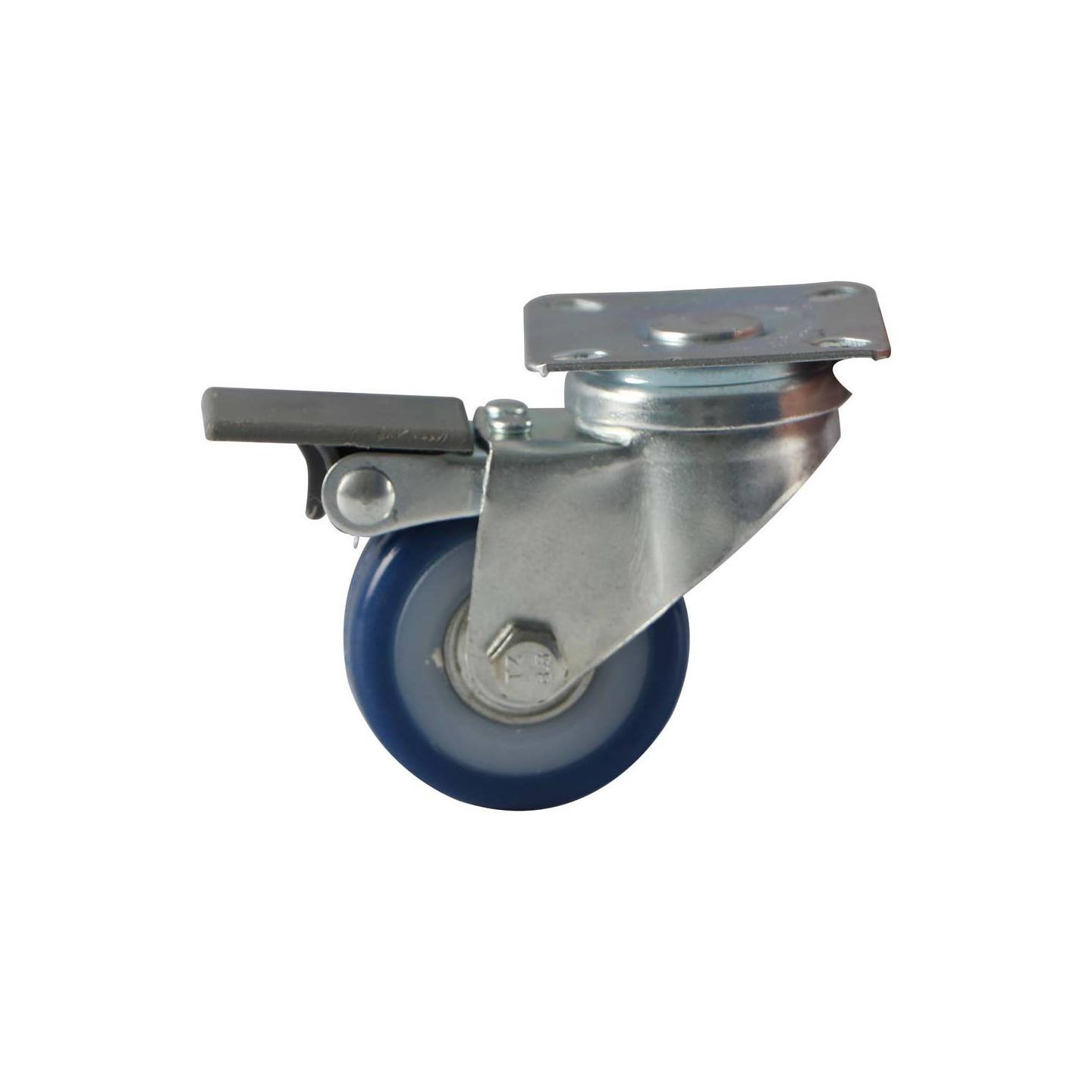 057050 CASTER WHEEL BLUE SWIVEL W/ BRAKE 2" H.D