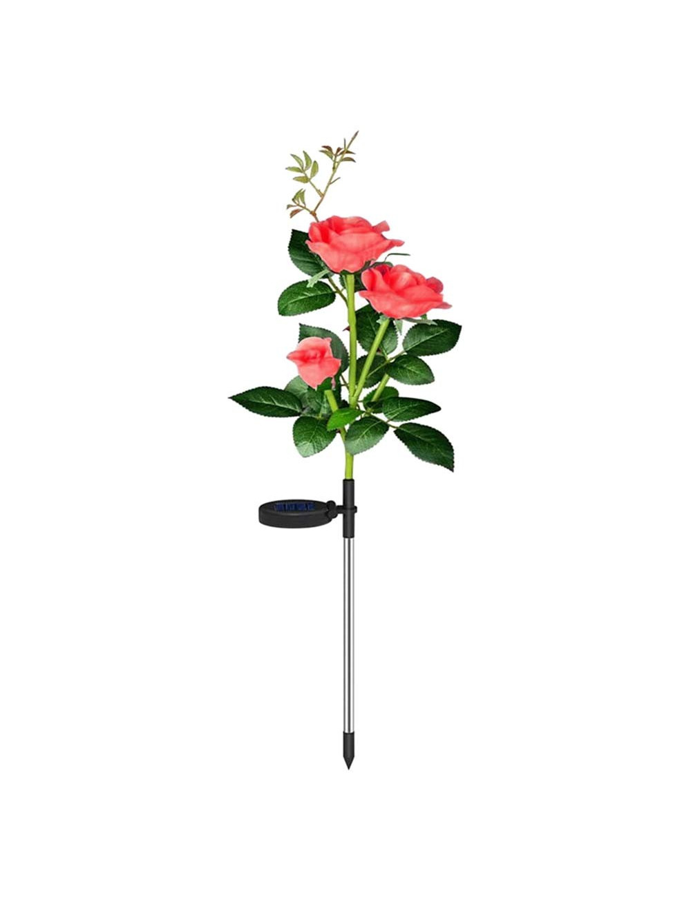 SOLAR THREE-HEADED ROSE FLOWER HEIGHT 80 CM