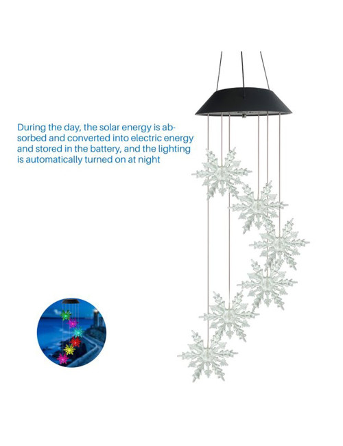 SNOW SOLAR WIND CHIME 70 * 13 CM