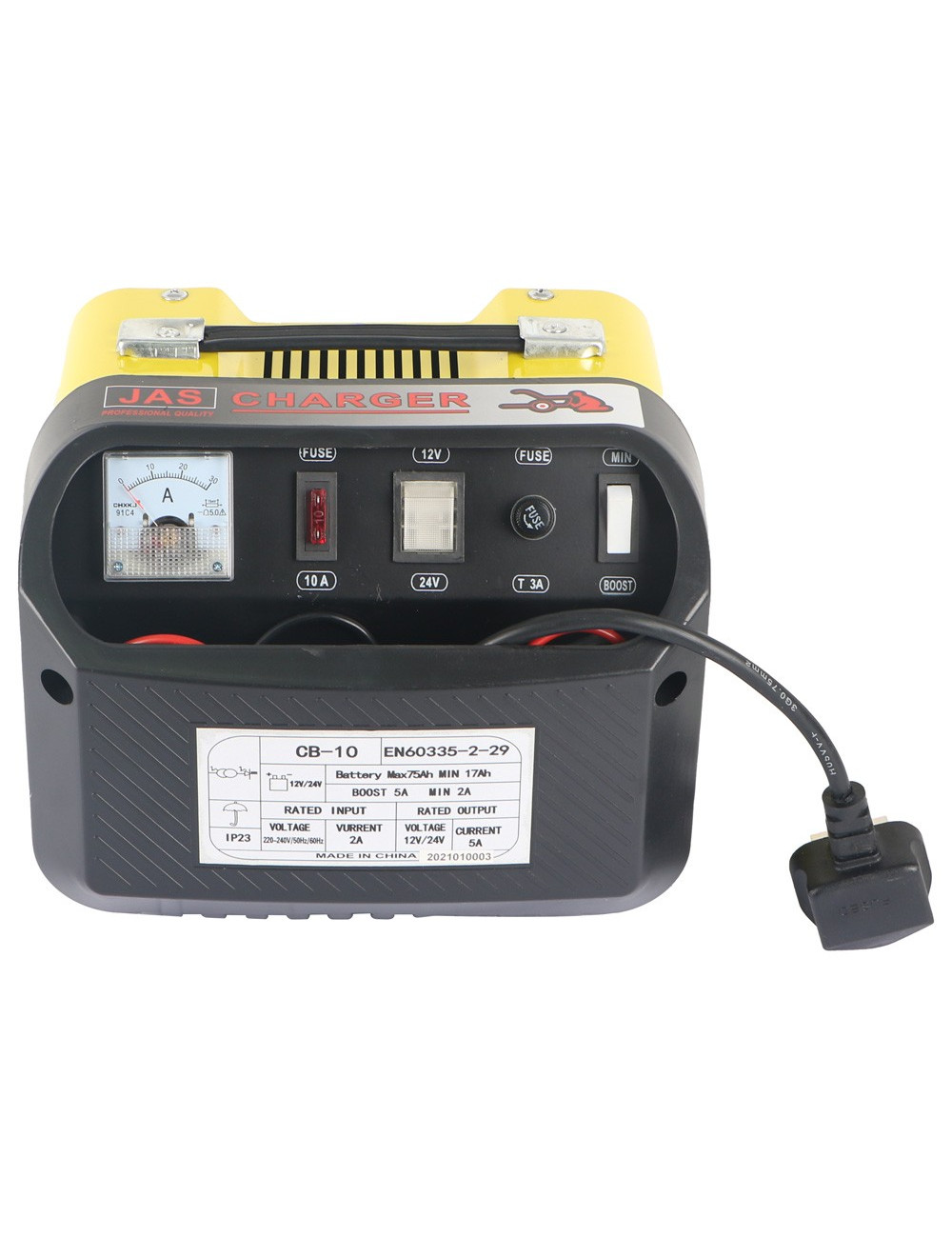 CB-10 JAS BATTERY CHARGER FRONT PLASTIC COVER 5 AMP
