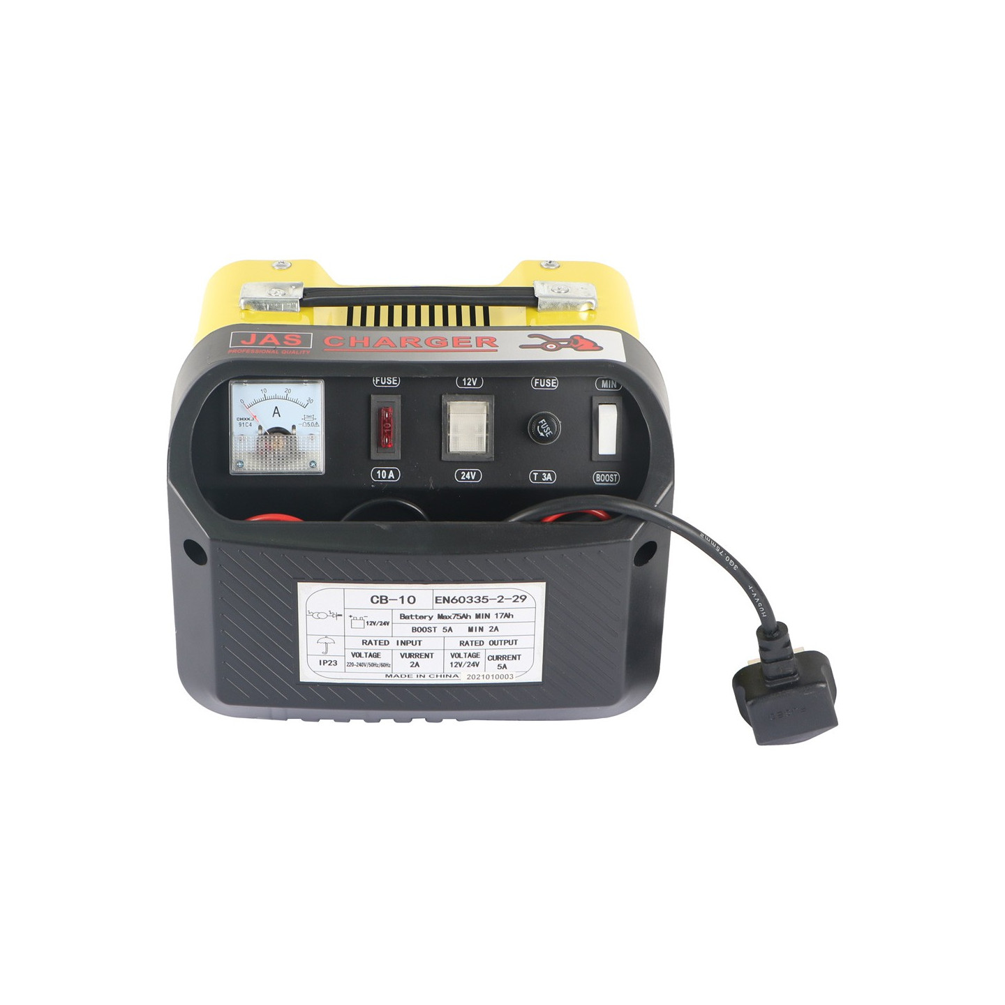 CB-10 JAS BATTERY CHARGER FRONT PLASTIC COVER 5 AMP