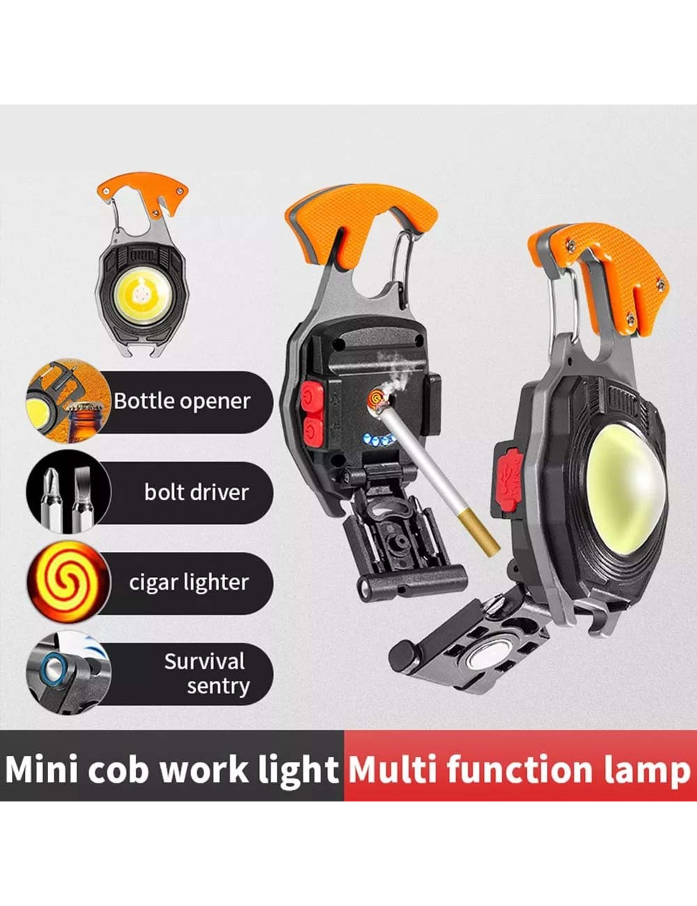 W5147 KEYCHAIN LIGHT WITH CIGARETTE LIGHTER AND SCREW DRIVER AND CUTTER