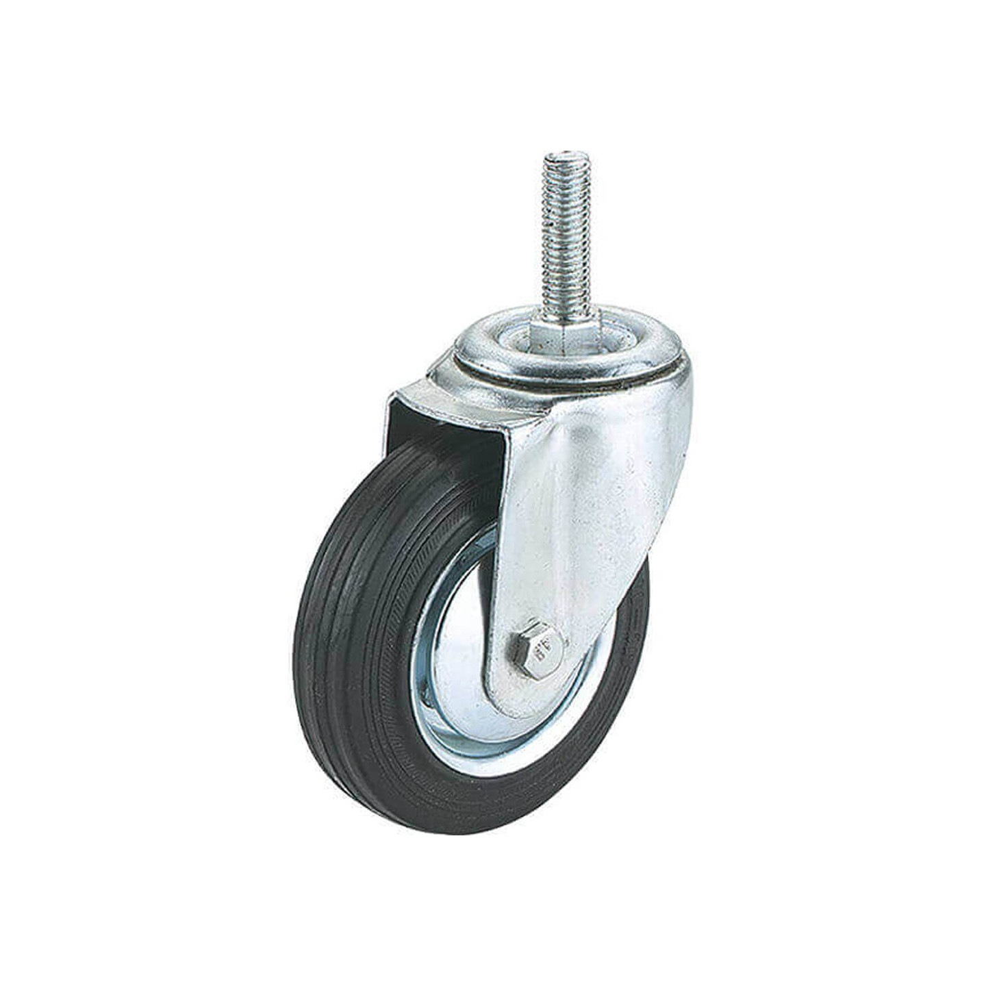 53160 RUBBER CASTER WHEEL SWIVEL PIPE TYPE 6"
