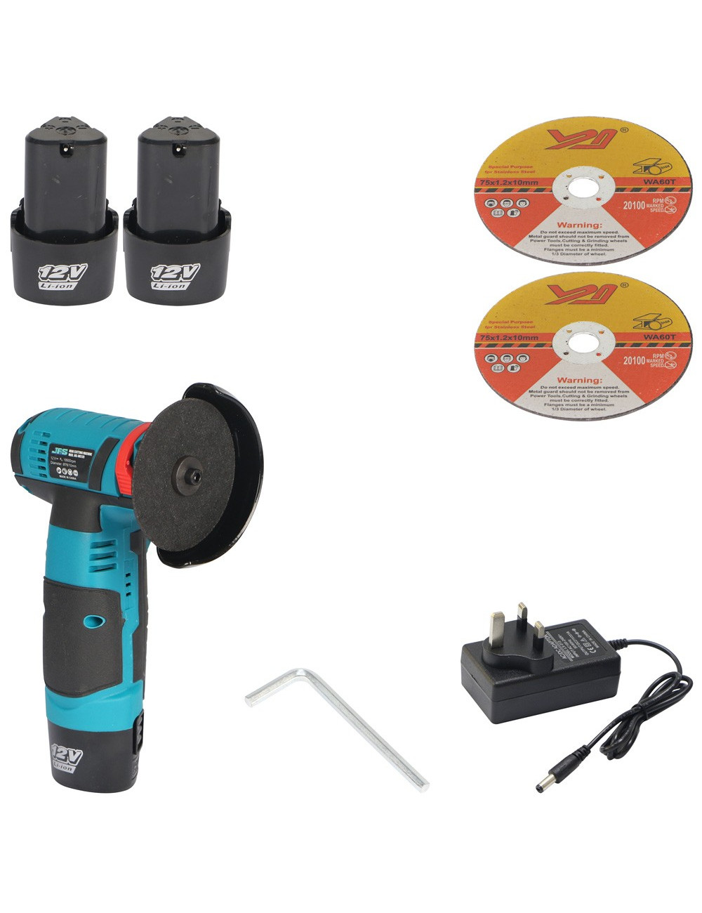 JAS-MC12V MINI CUTTING MACHINE WITH 2 PCS LITHIUM BATTERIES 12V