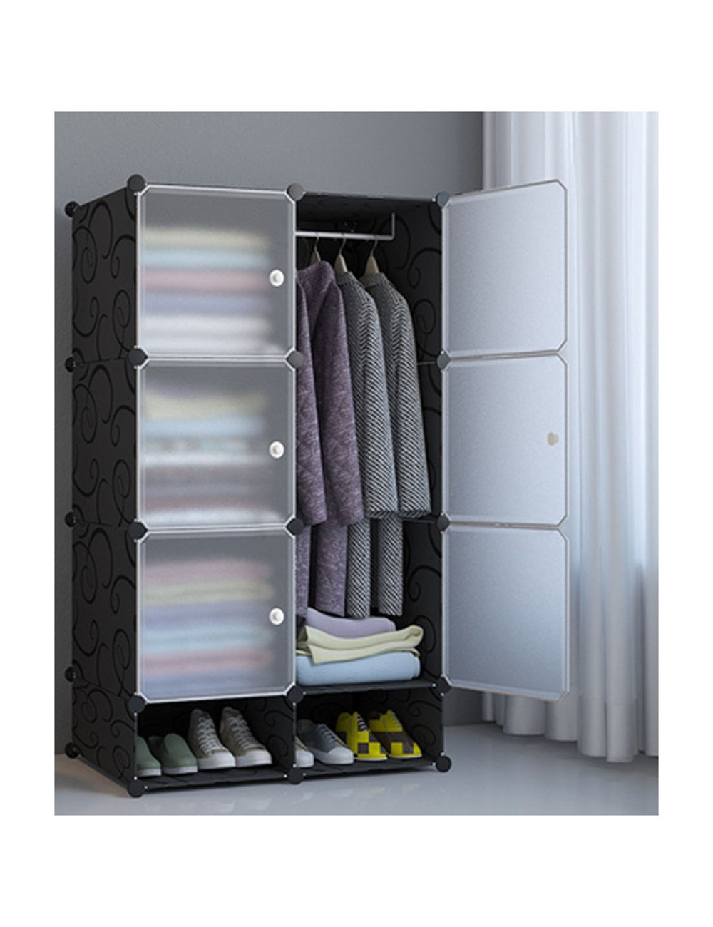 CMM-002 PORTABLE CLOTHES FOLDING STORAGE CABINET 75*47*129CM