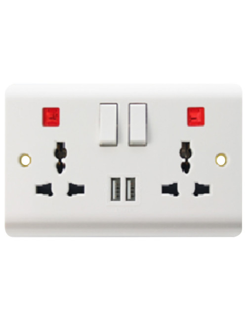 USB PIN PLUG SOCKET DOUBLE 13 AMP