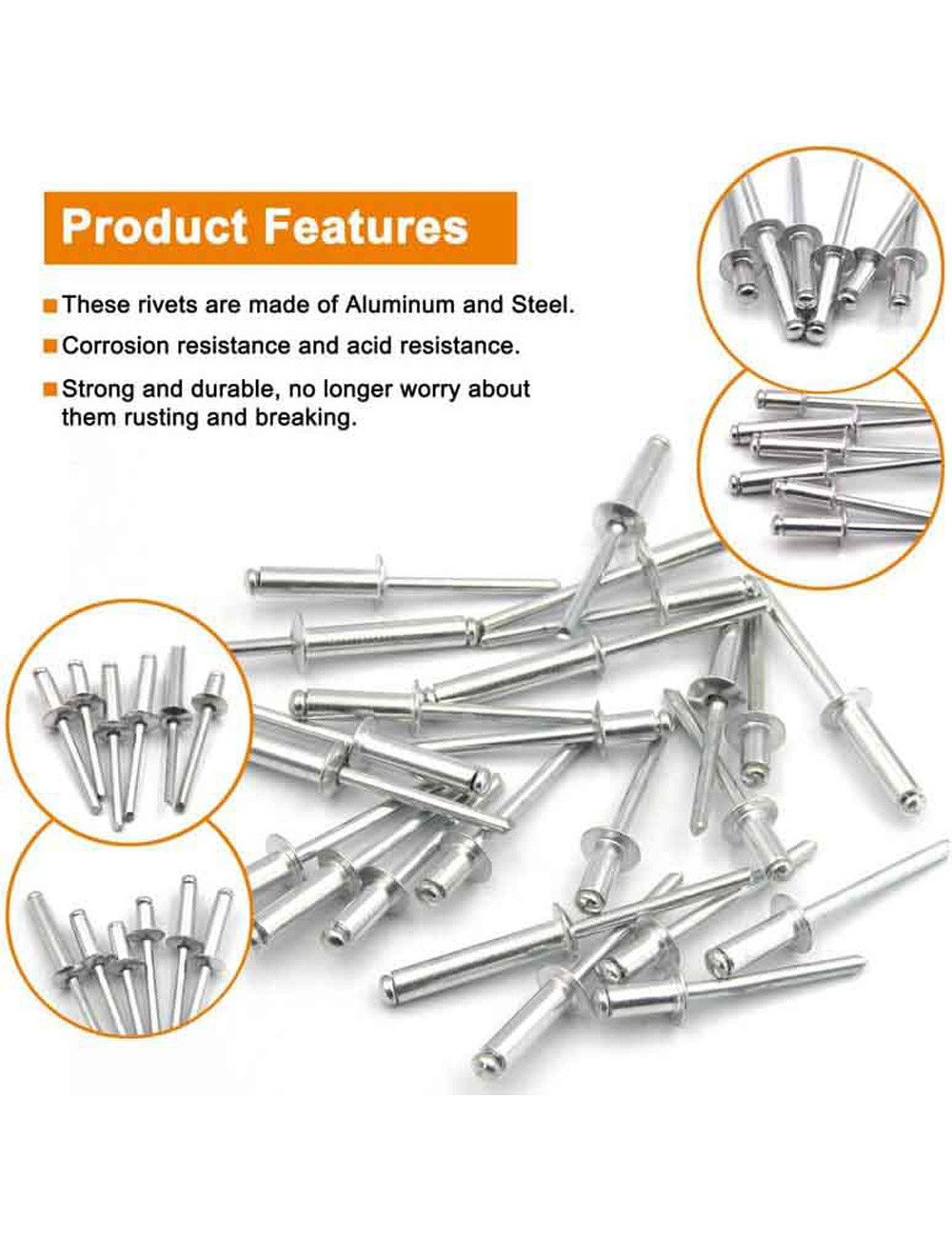 GL RIVET ALUMINUM GALVANIZE 2.4x8