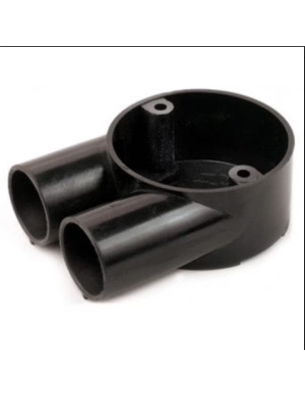 KHARAFI PLASTIC ELECTRIC FITTING JUNCTION ROUND BOX 1" U TYPE 2WAY BLACK