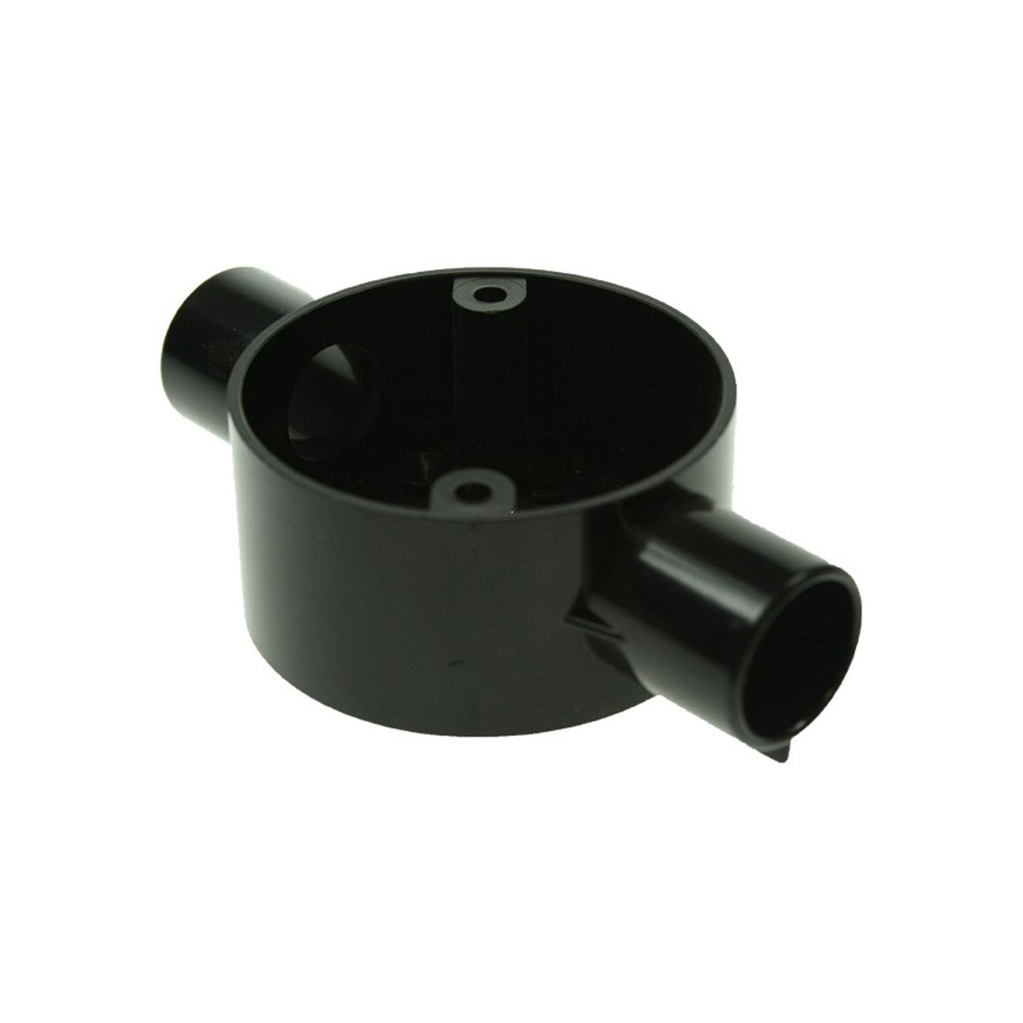 KHARAFI PLASTIC ELECTRIC FITTING JUNCTION ROUND BOX 3/4 2WAY BLACK