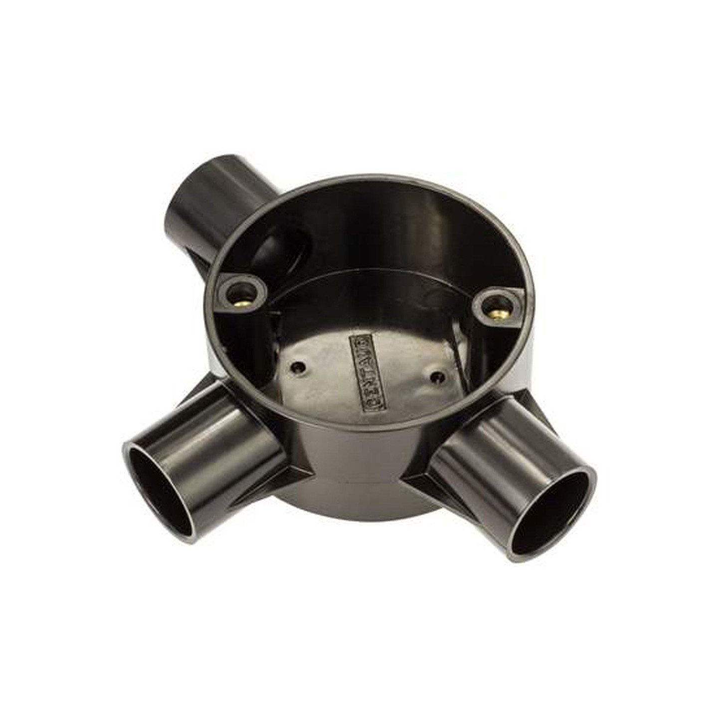 KHARAFI PLASTIC ELECTRIC FITTING JUNCTION ROUND BOX 3/4 Y TYPE 3WAY BLACK