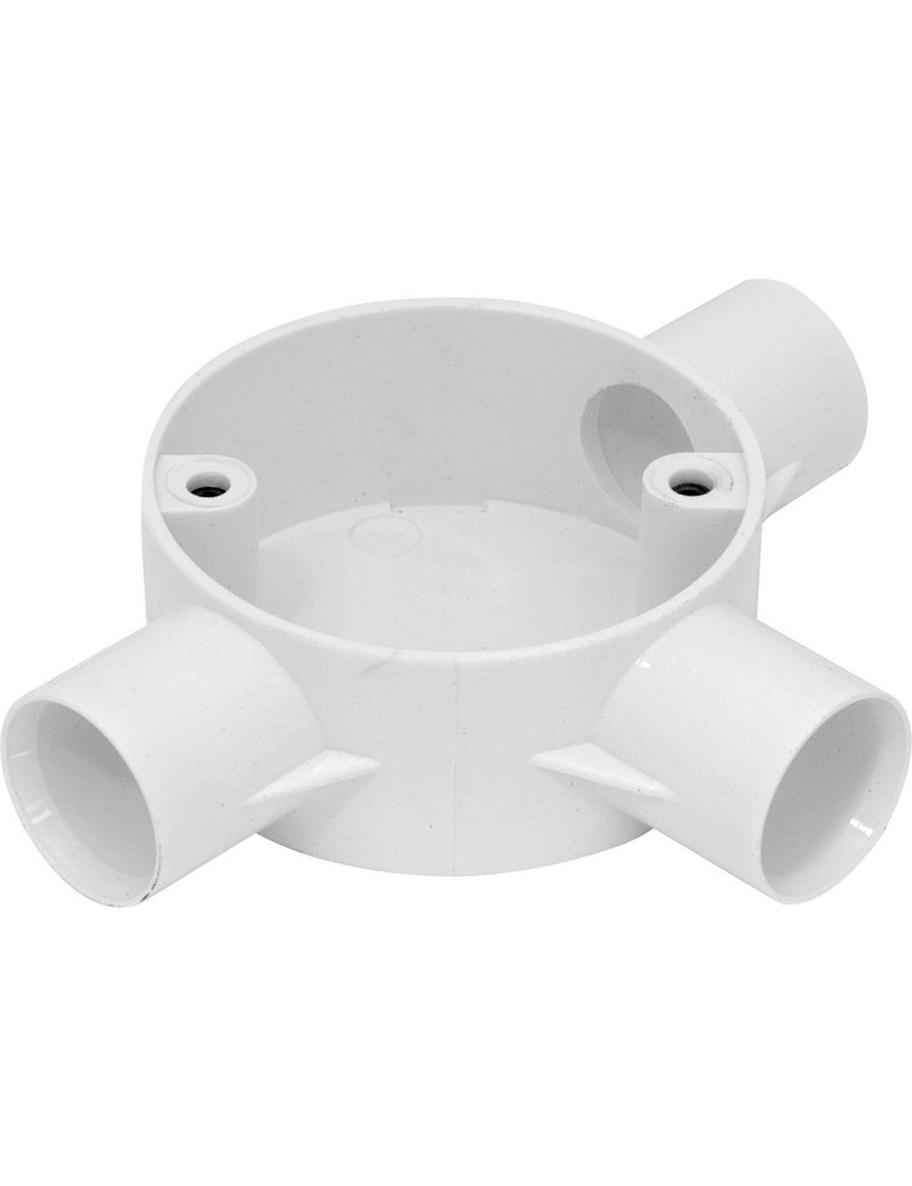 KHARAFI PLASTIC ELECTRIC FITTING JUNCTIOIN ROUND BOX 3/4 3WAY WHITE