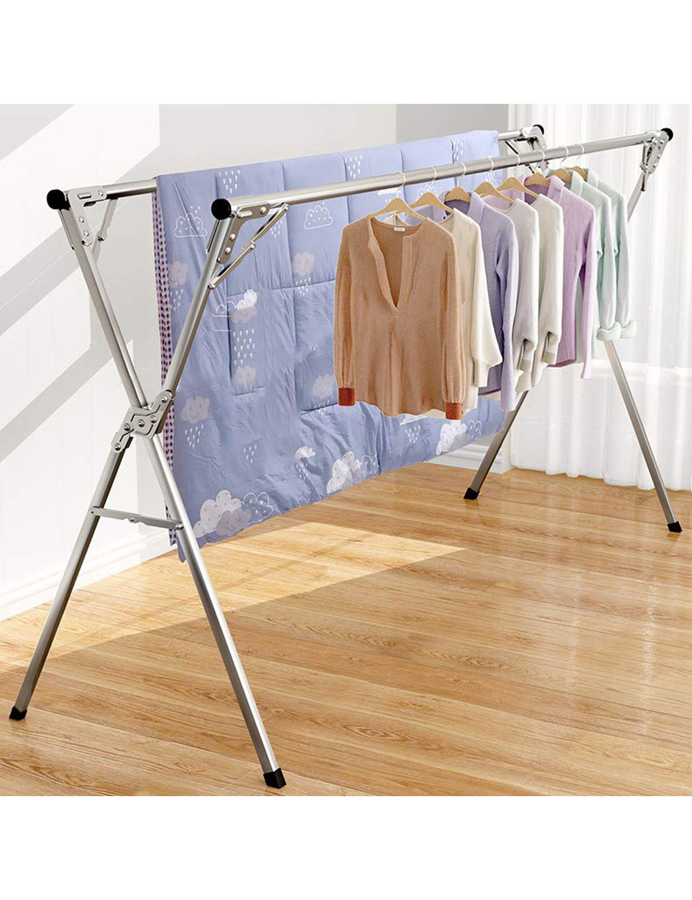 S.S CLOTHES HANGER STAND TELESCOPIC 200 x 70 x 170 CM