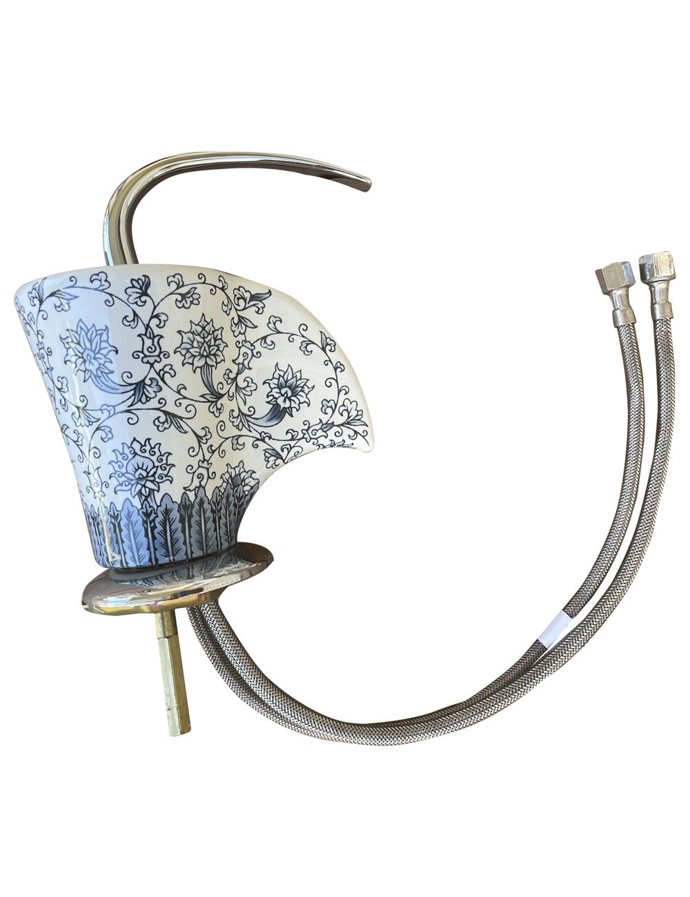 CERAMIC WASH BASIN MIXER WITH FLEXIBLE CONNECTION PIPE