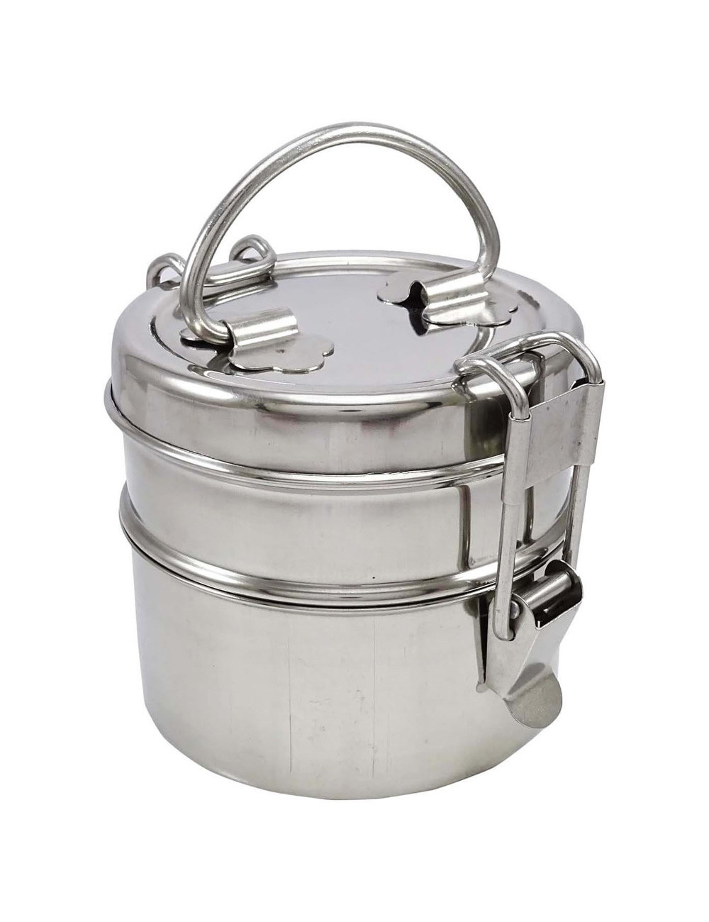 Hammered Stainless Steel Tiffin Box - 2 Layers