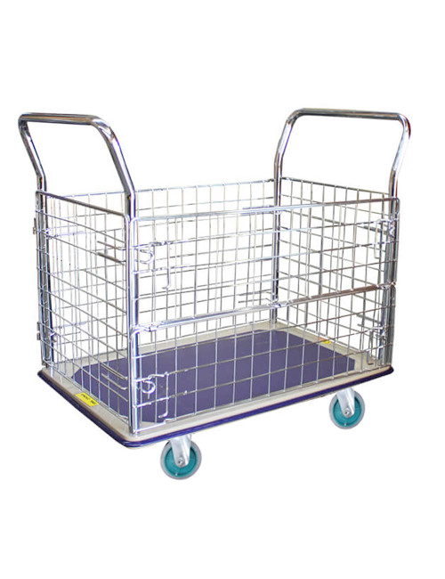 MM307 PLATFORM TROLLEY DOUBLE WITH FOUR SIDE NETTING 300 KG