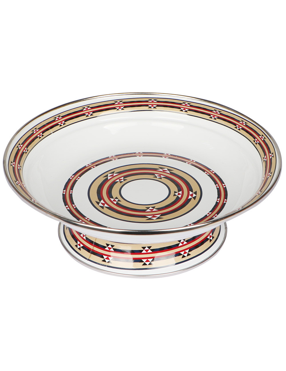 Enamel Serving Tray With Base 24Cm