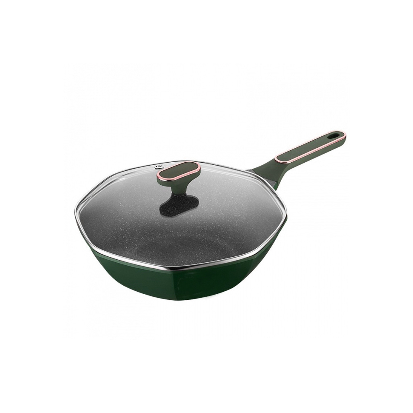 GREEN FRYING PAN WITH LID