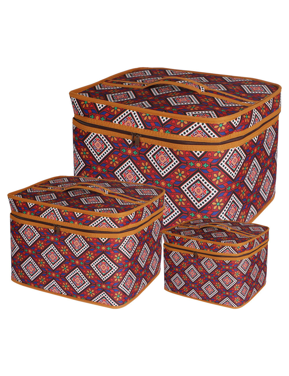 CLOTH SHOPPING BAG WITH ZIP RECTANGULAR 3 PCS/SET