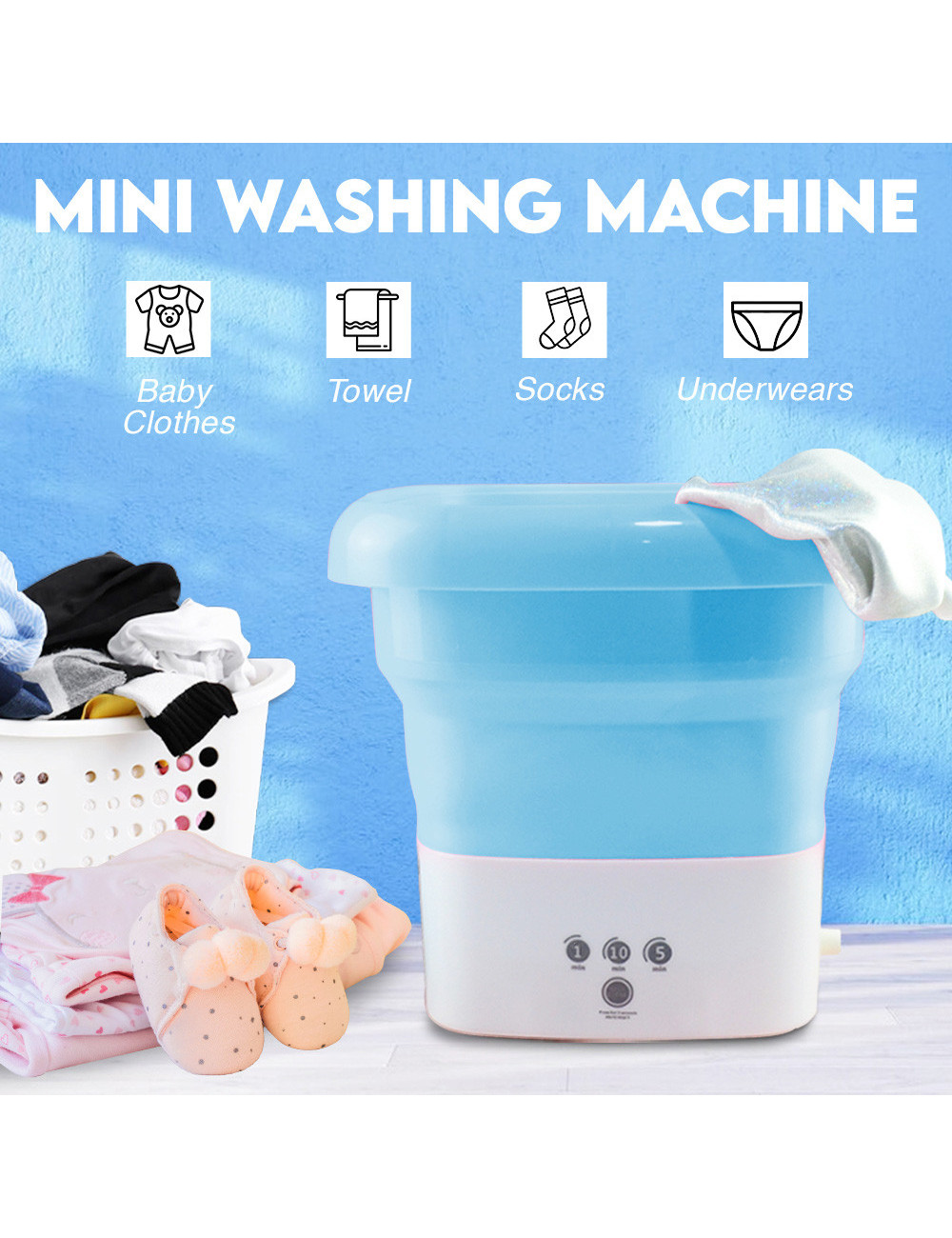 FOLDABLE PORTABLE WASHING MACHINE