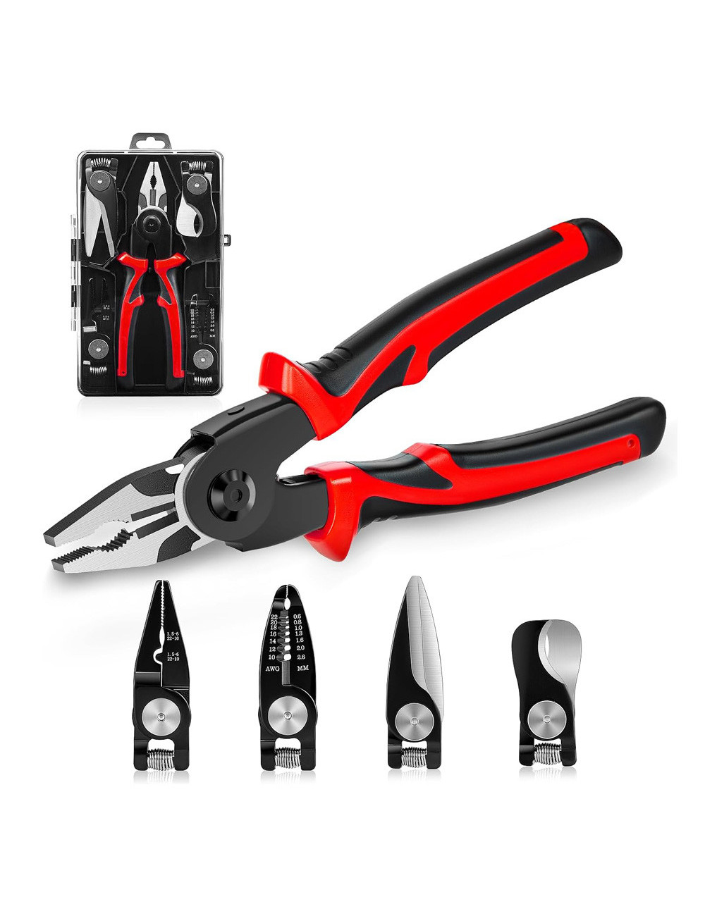 SJP8029 5IN1 HEAD CHANGING PLIER SET