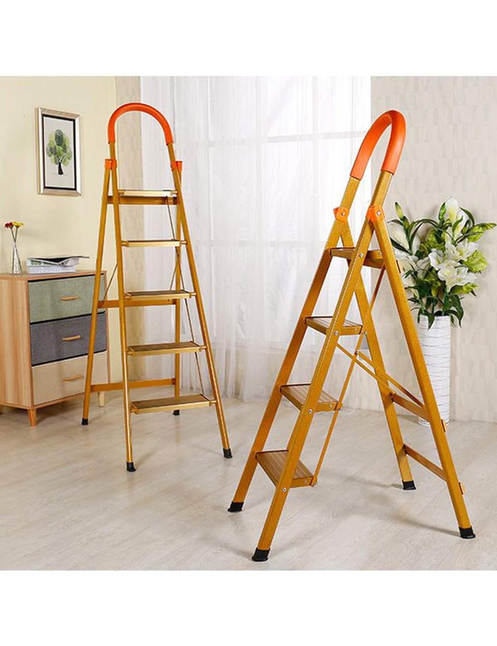ALUMINIUM LADDER GOLDEN COLOR 4 STEPS