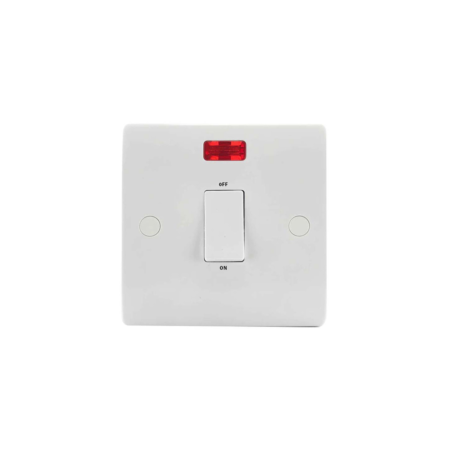 ELECTRICAL DOUBLE SWICH WHITE 20AMP WITH BULB