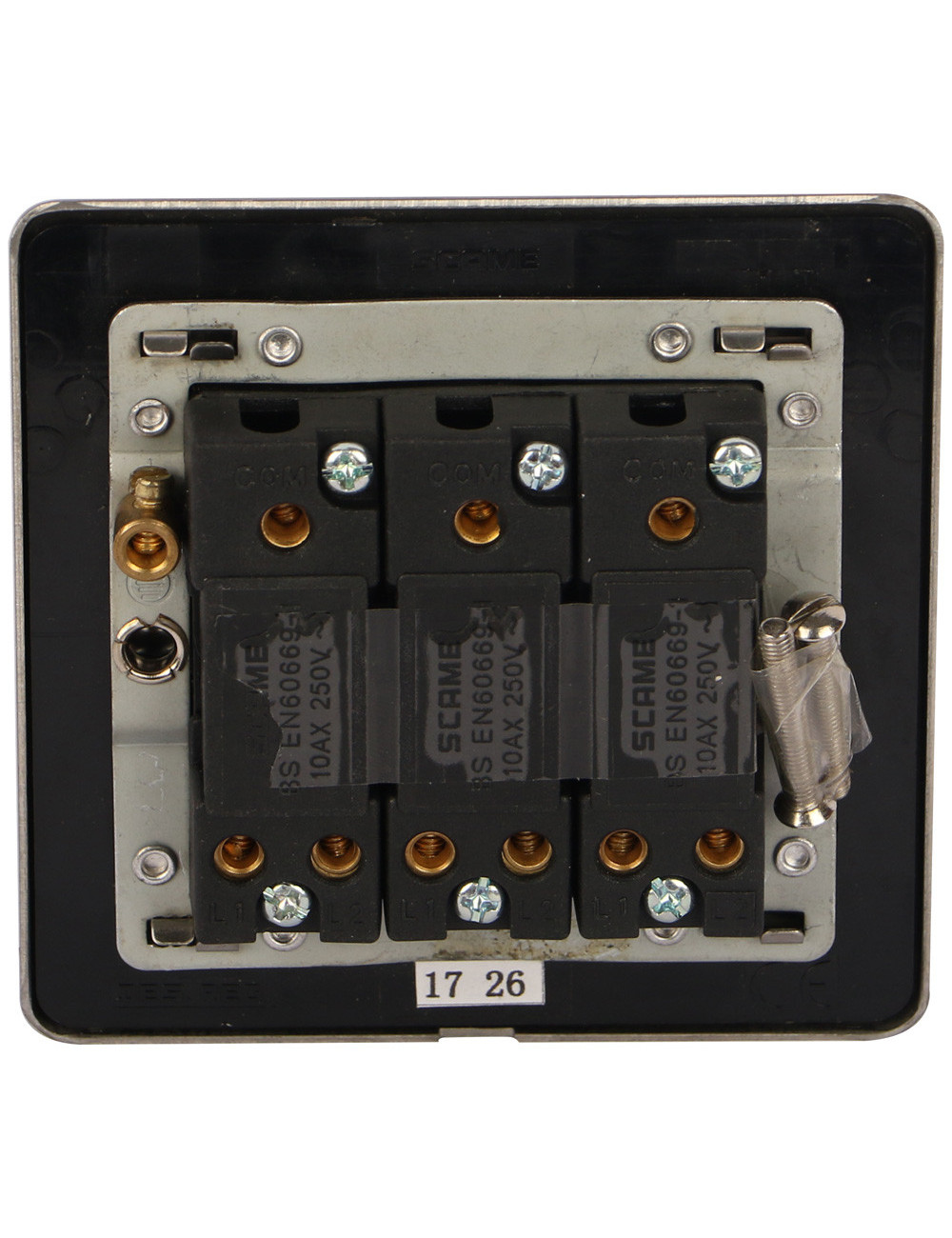 SCB S/L SCAME MODERNA 3 GANG SWITCH CHROME