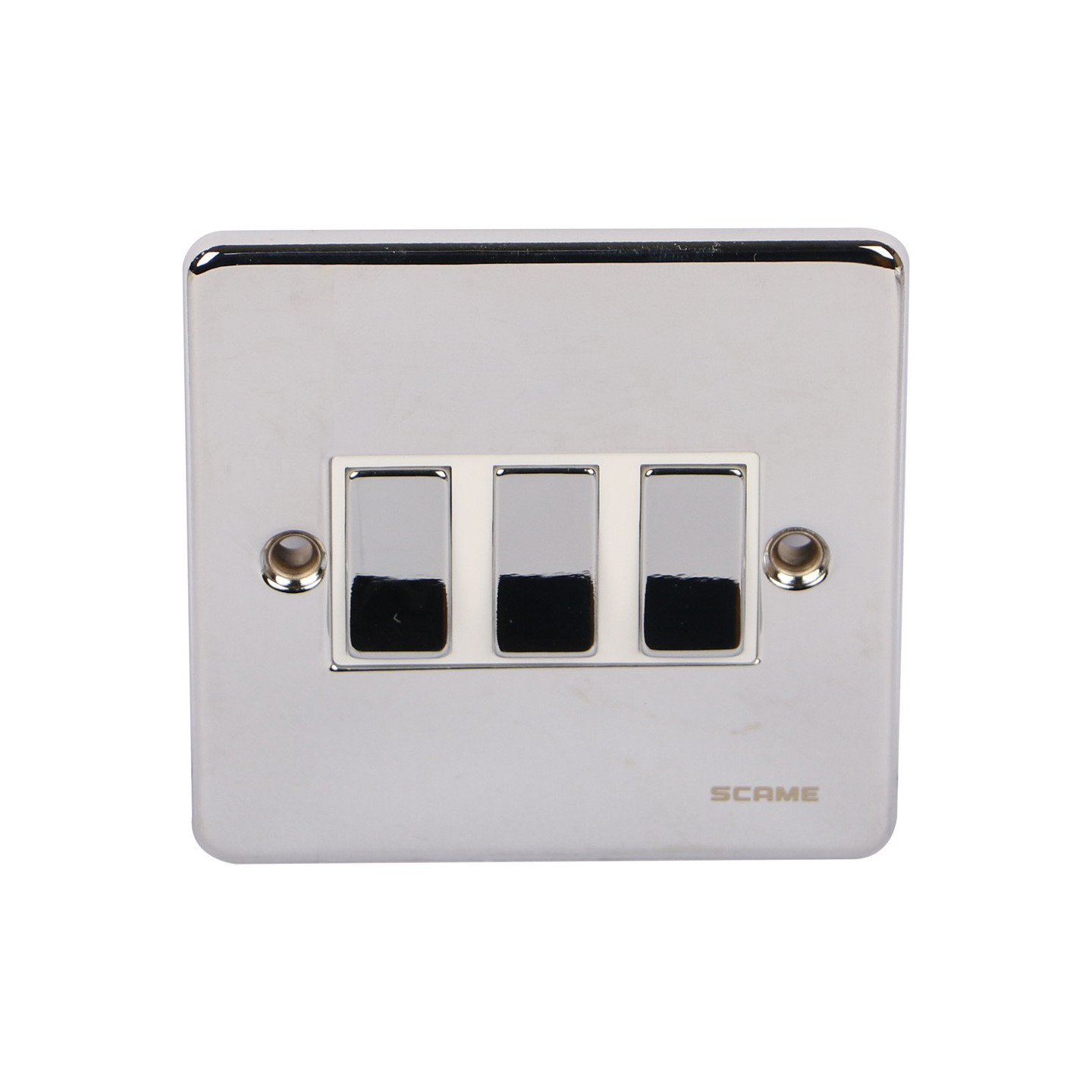 PCW SCAME MODERNA 3 GANG SWITCH CHROME