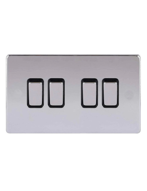 PCB S/L SCAME MODERNA 4 GANG SWITCH CHROME