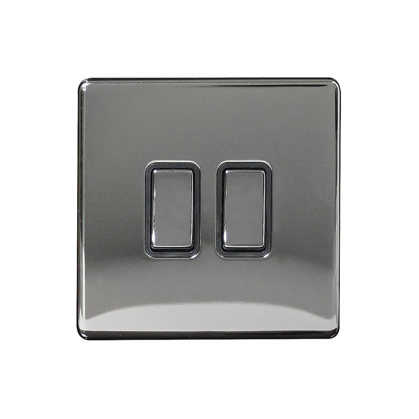 SCW SCAME MODERNA 2 GANG SWITCH CHROME