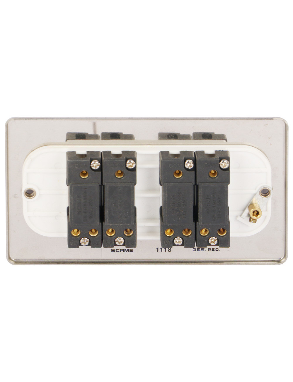 SCW SCAME MODERNA 4 GANG SWITCH CHROME