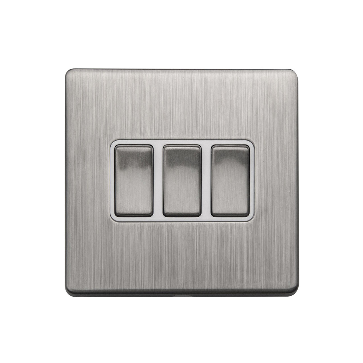 SCW S/L SCAME MODERNA 3 GANG SWITCH CHROME
