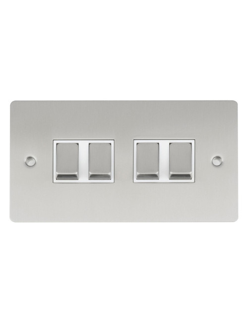 PCW SCAME MODERNA 4 GANG SWITCH CHROME