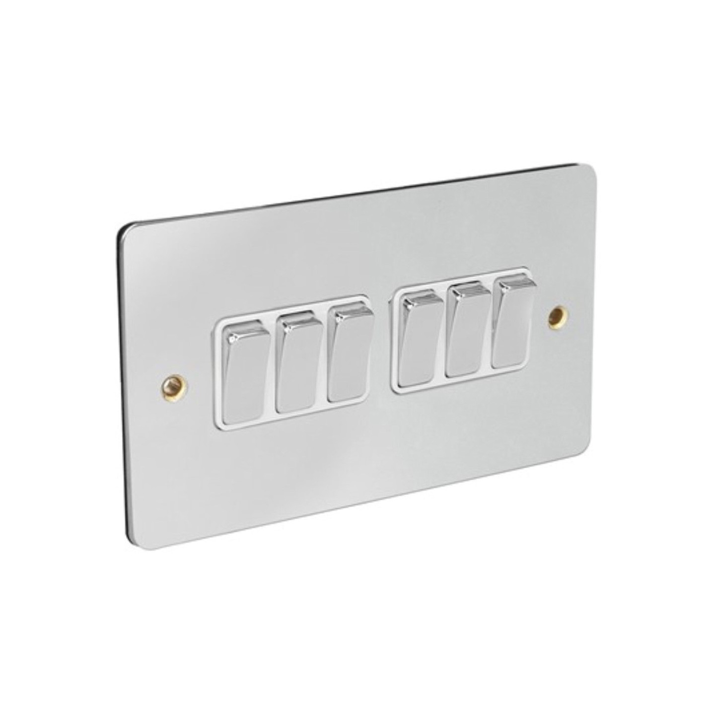PCW SCAME MODERNA 6 GANG SWITCH CHROME