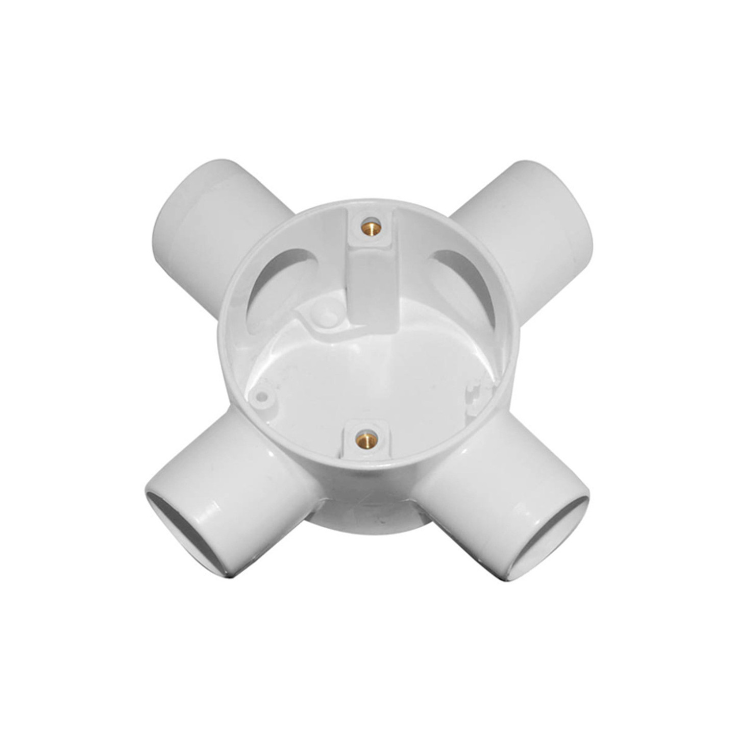 KHARAFI PLASTIC ELECTRIC FITTING JUNCTION ROUND BOX 1 4 WAY (WHITE)