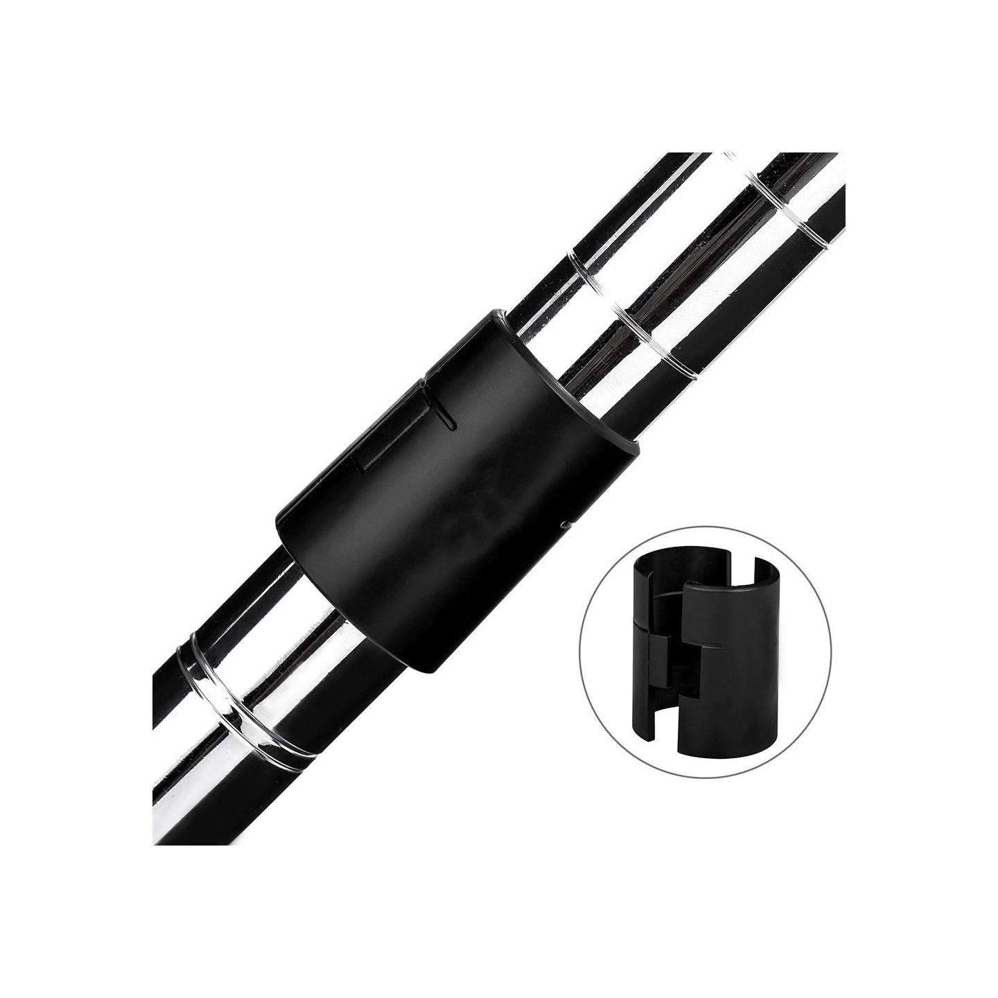 TL-BC BLACK PLASTIC CLIP SET FOR CHROME WIRE SHELF