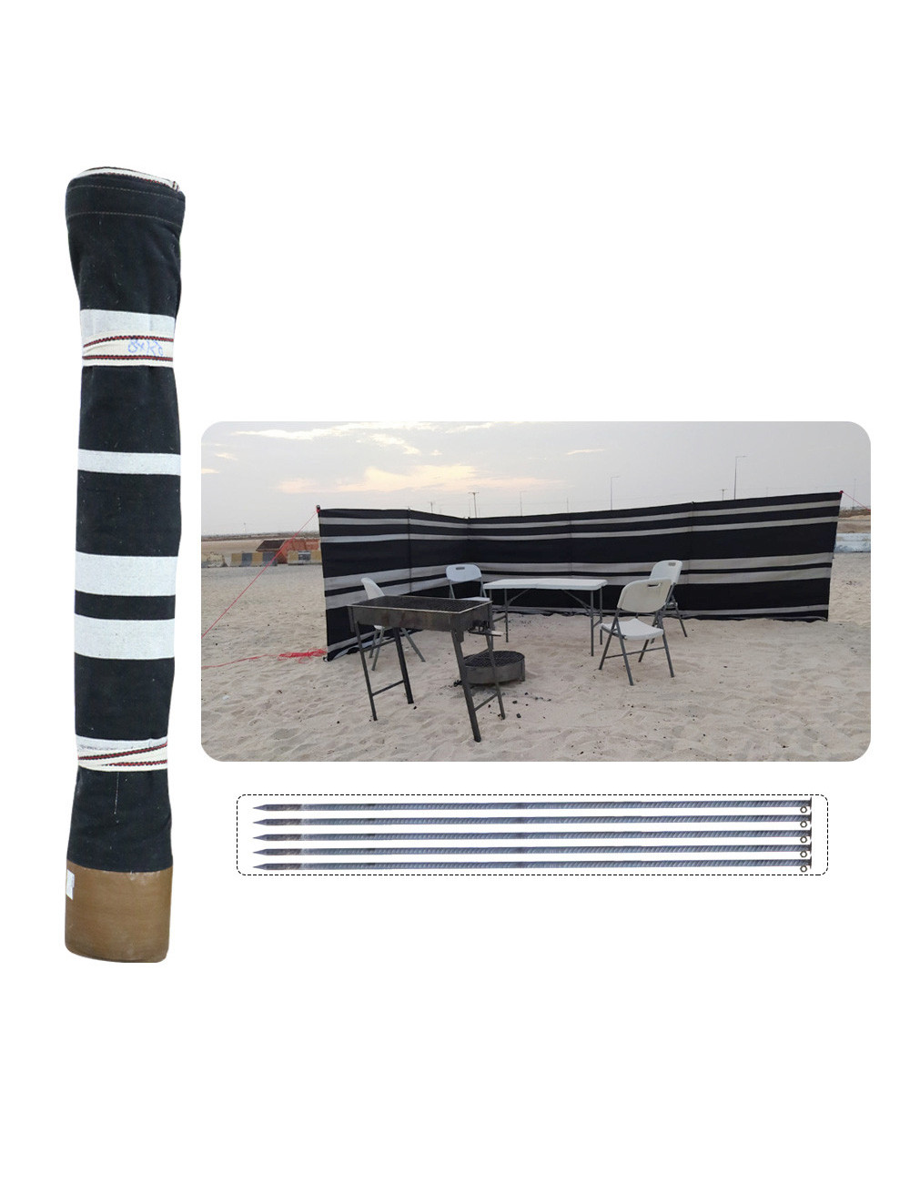 AIR PROTECTION BOUNDRY CLOTH TENT 10 MTR WITH CURVE NAIL