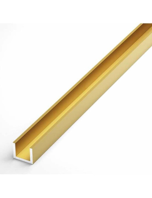 ALUMINIUM U CHANNEL 8 X 8 MM 2.7 MTR GLOSS GOLD