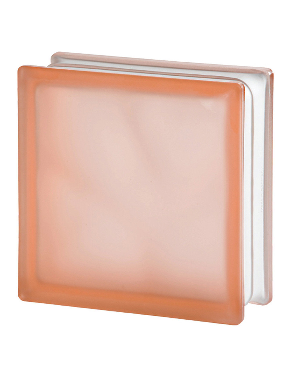 JH015 GLASS BLOCK CLOUDY PINK 19 x 19 x 8 CM