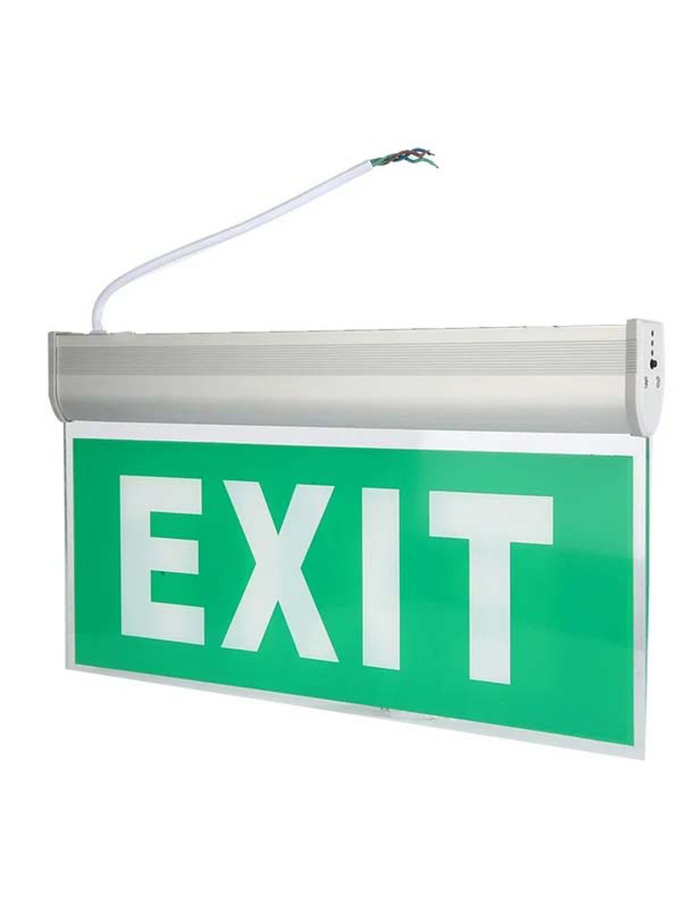 EXIT The emergency exit sign is green