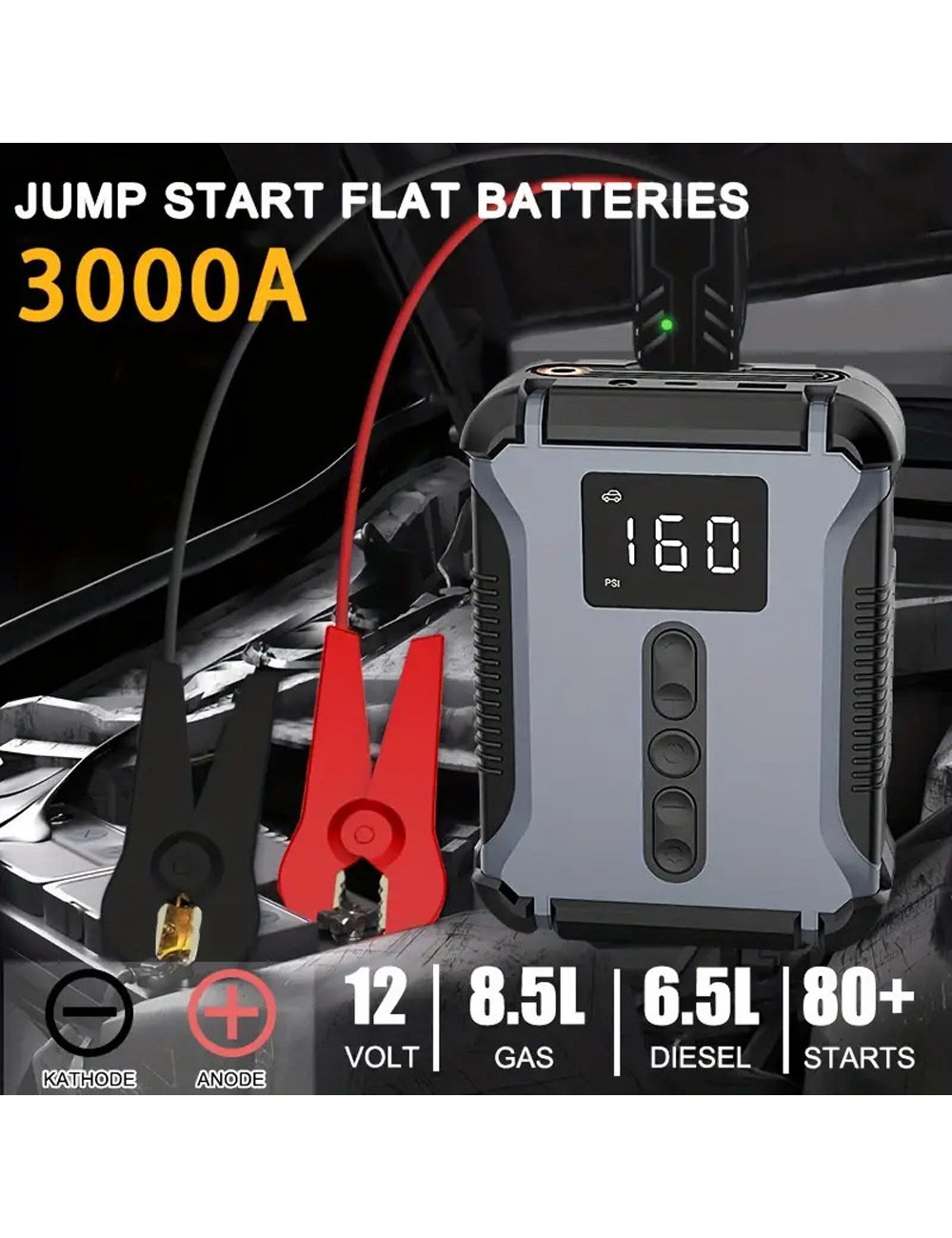 MULTI-FUNCTIONAL START BATTERY WITH AIR COMPRESSOR