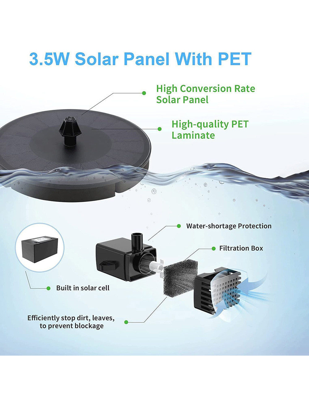 SP01B SOLAR FOUNTAIN 180MM