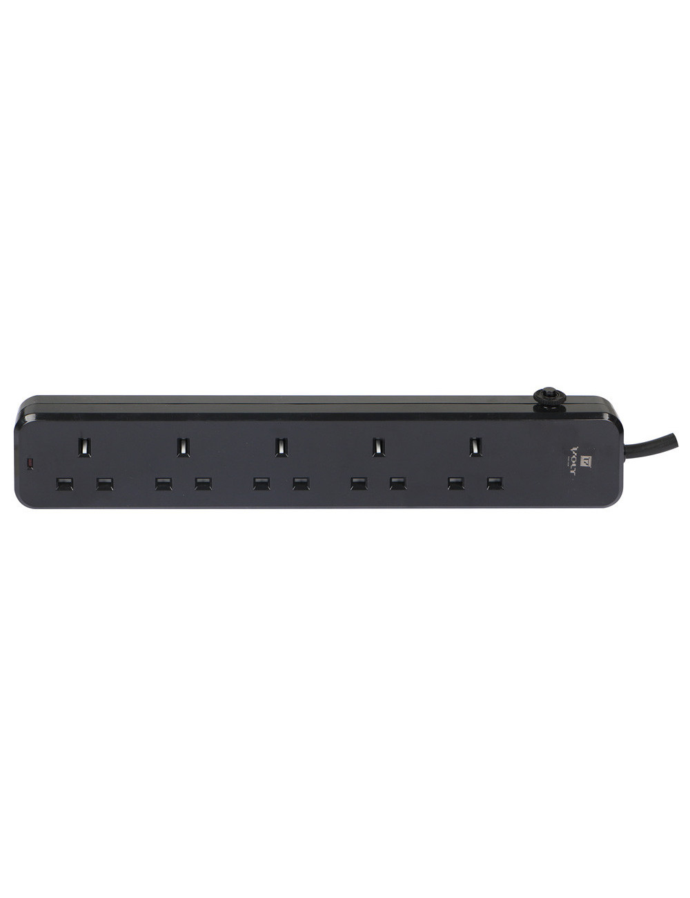 VOLT EXTENSION SOCKET 5WAY X 2MTR BLACK/GREY