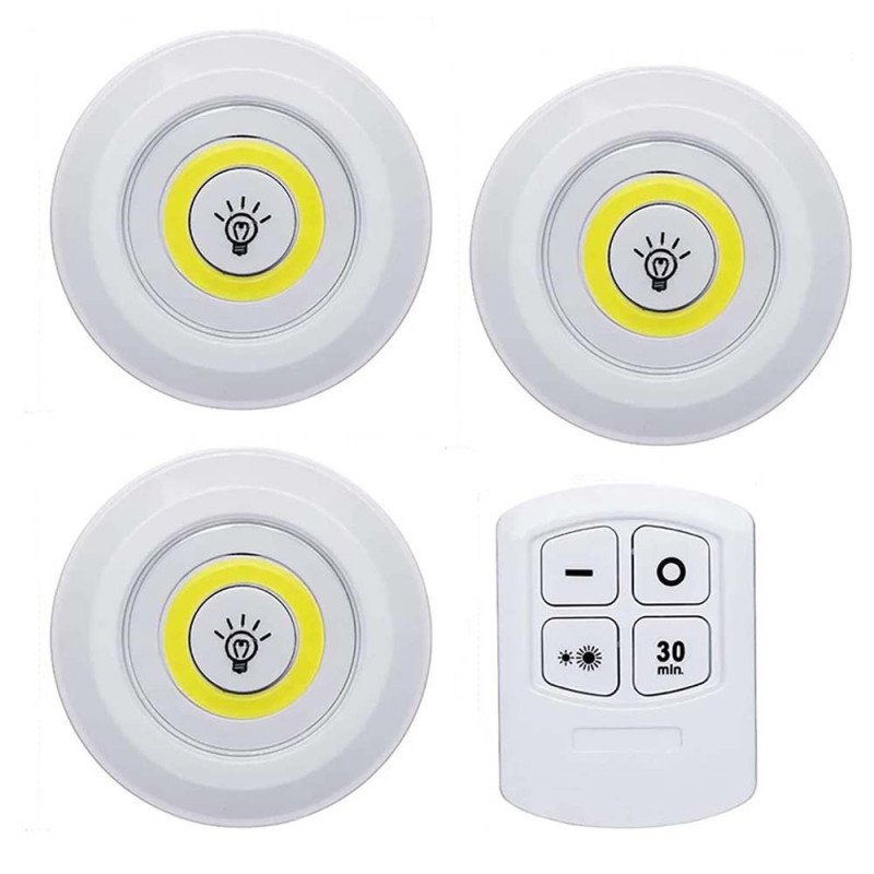 ROUND LED WITH REMOTE CONTROL 3 PCS SET