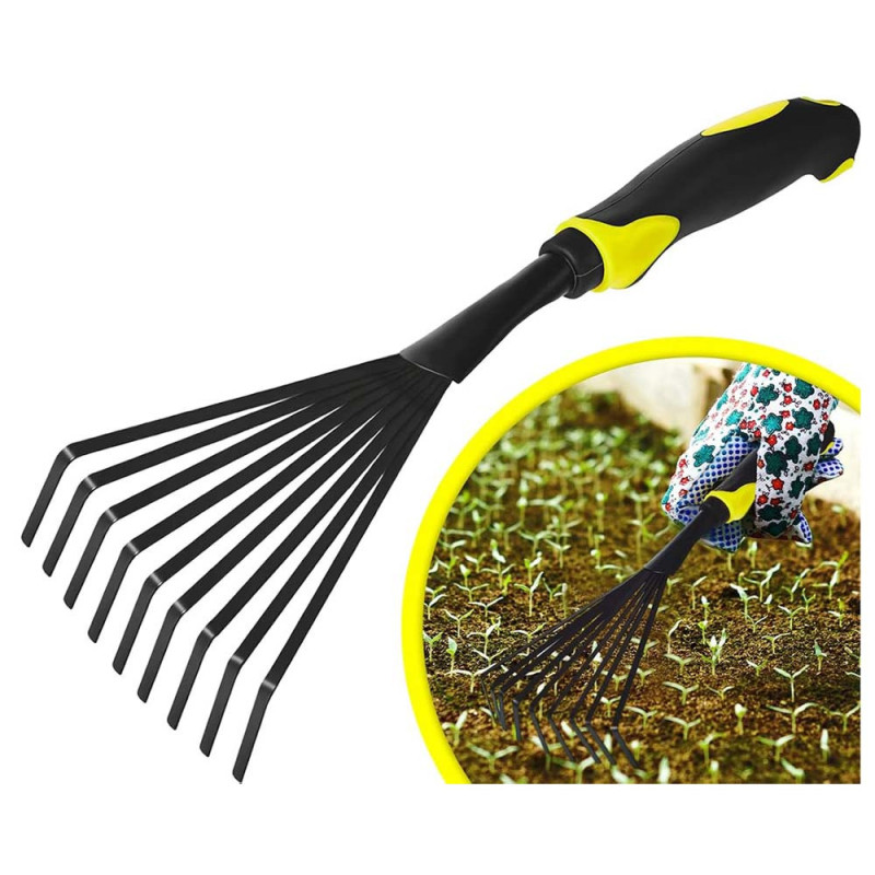 AW02 WOODEN HANDLE GARDEN HAND RAKE