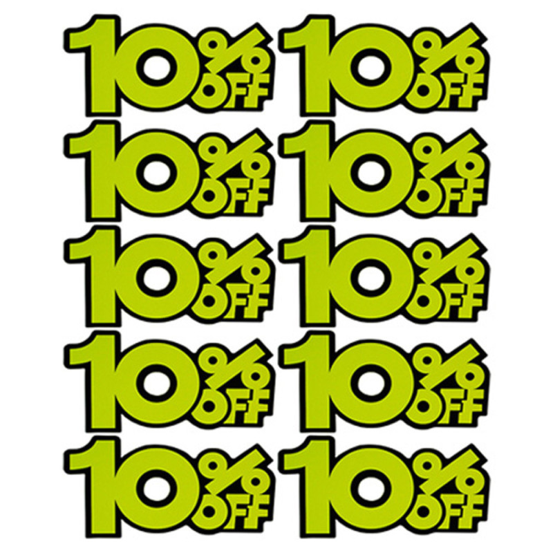 SALE STICKERS 9 X 18CM 10% استيكر تنزيلات