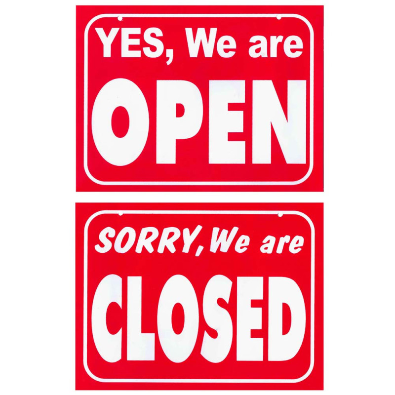 OPEN AND CLOSE STICKER HANGING WITH CHAIN 21.5 X 28CM